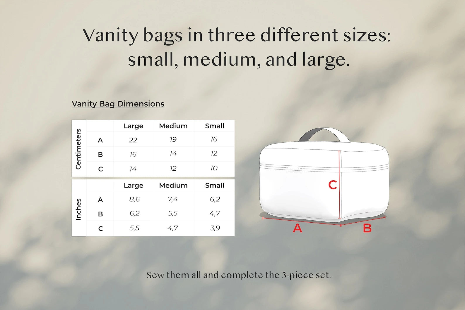 Quilted Vanity Bag Sewing Pattern — 3 Sizes, Cosmetic & Travel Pouch ...
